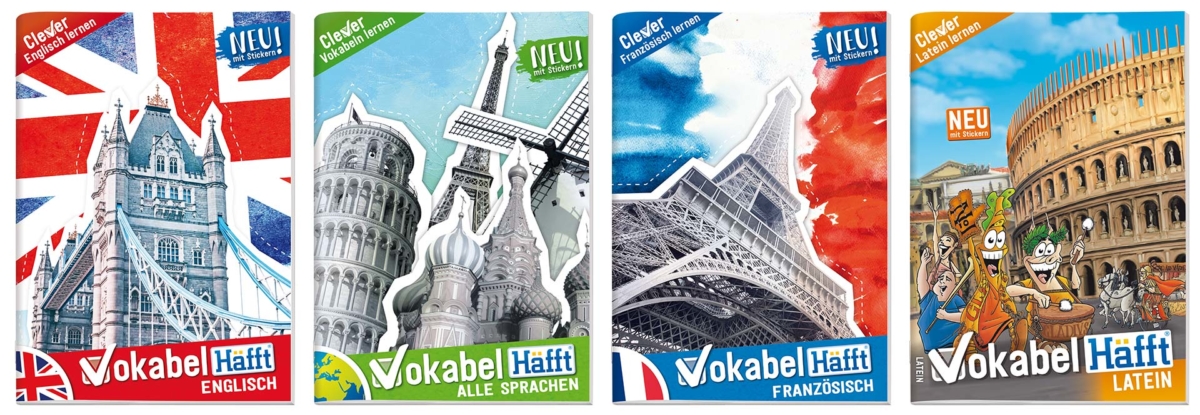 Übersichtliche, schöne Vokabelhefte für 13 Sprachen, die Spaß machen!