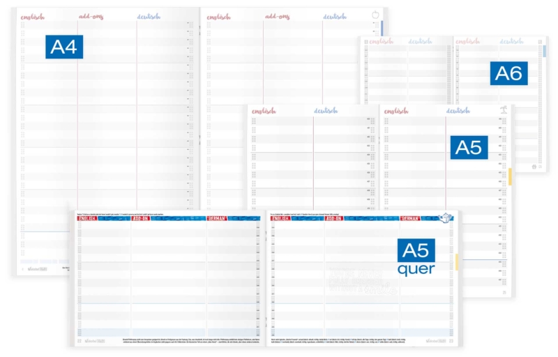 Übersichtliche, schöne Vokabelhefte für 13 Sprachen, die Spaß machen!