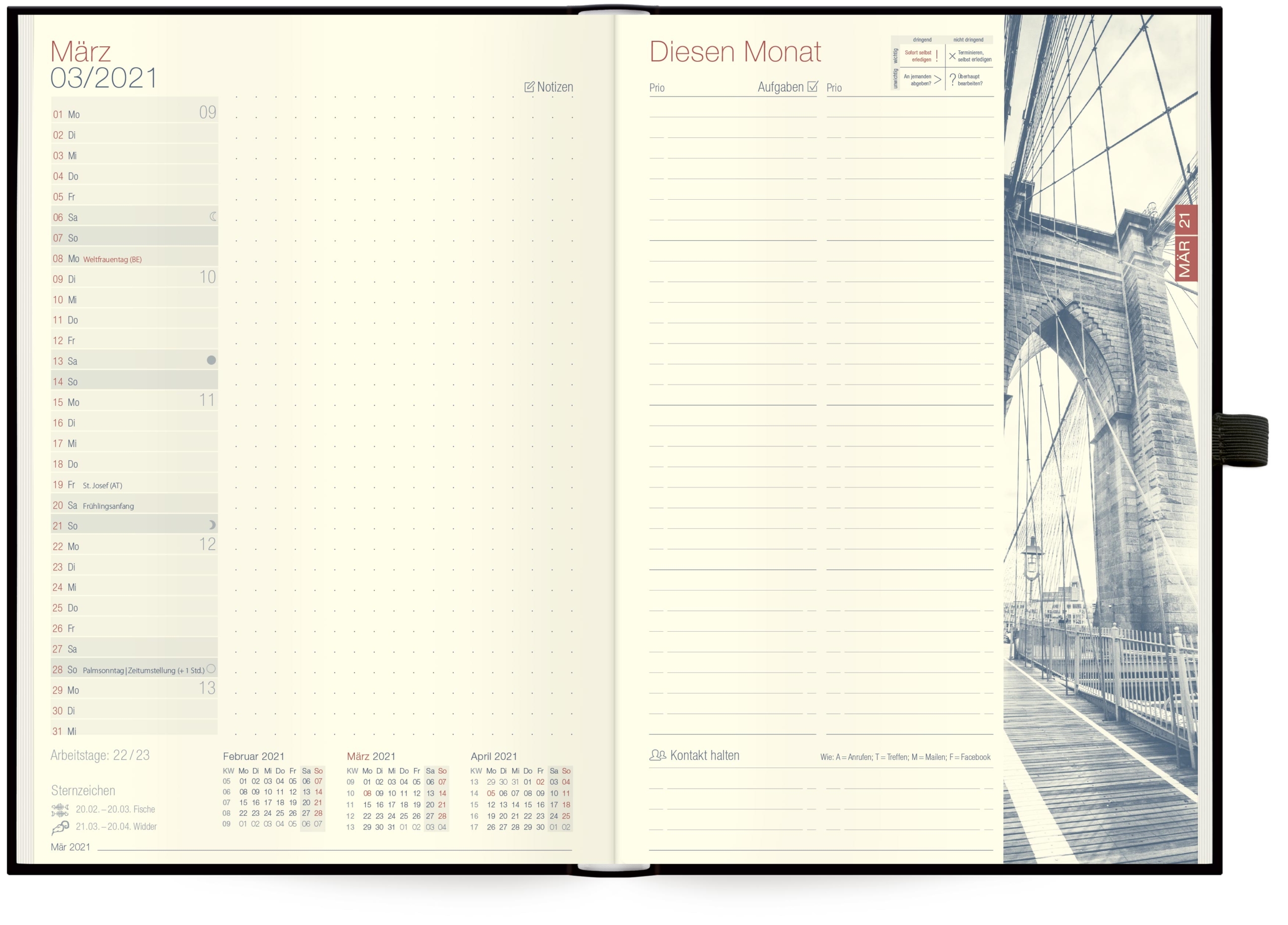 Der übersichtliche Tageskalender 2021 mit vielen Zusatzseiten!